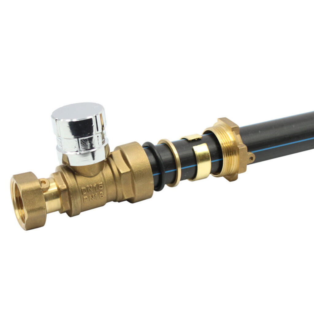 BW-L16 Straight Type Water Ball Valve With Swivel Nut and HDPE ...